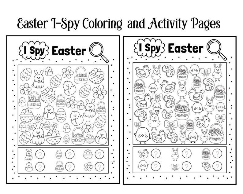 I-SPY Activity Sheets, Easter I-SPY Coloring Pages, Easter Seek and ...