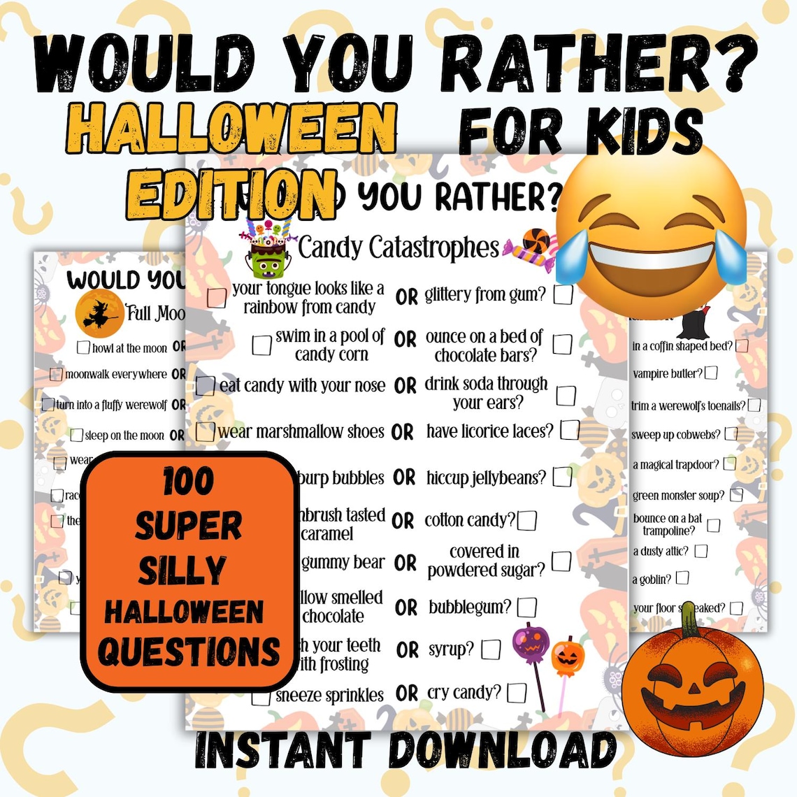 Halloween Would You Rather Game for Kids: 100 Silly Questions ...