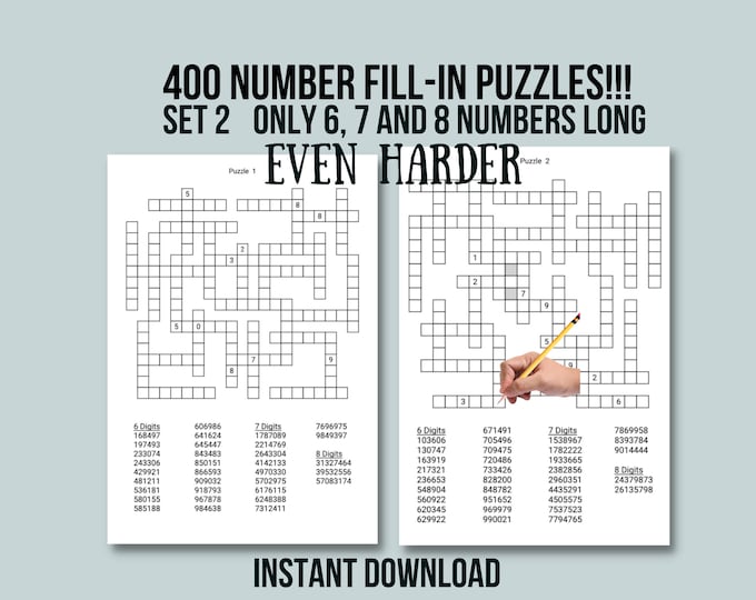 400 Word Fill-in Puzzles: Large Print Crosswords (digital Download ...
