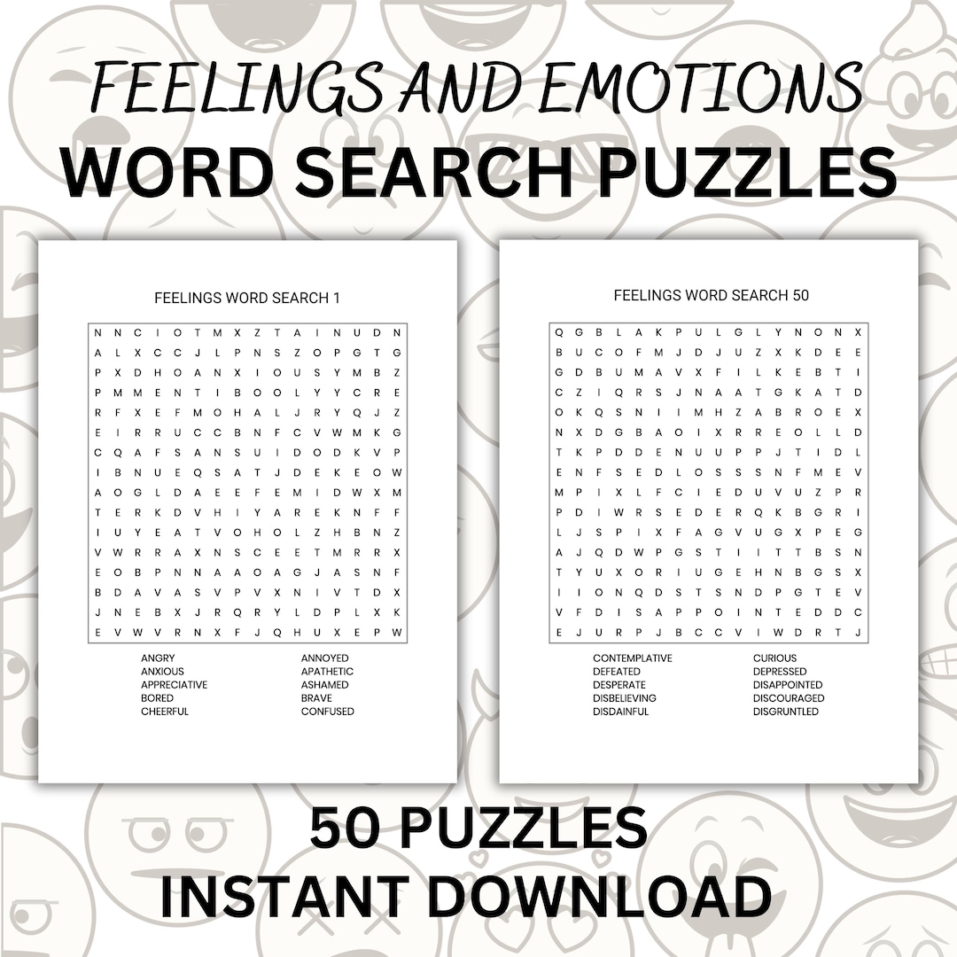 Emotions Word Search, Mental Health Word Search, Self Care Word Search ...
