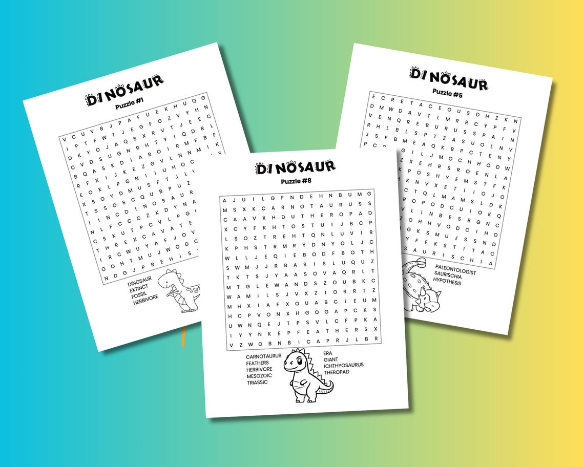 Dinosaur Word Search for Kids, Fun Word Search, Word Search Puzzles for ...