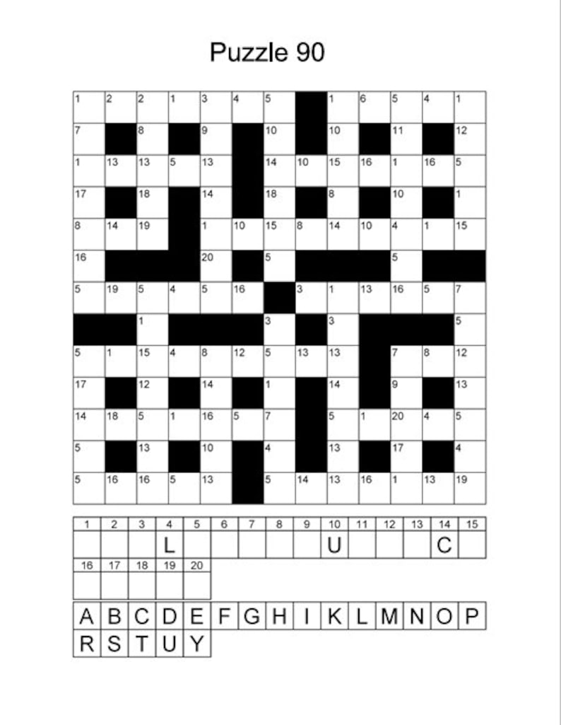 100 Codeword Puzzles: Coded Crosswords (printable PDF) - Etsy