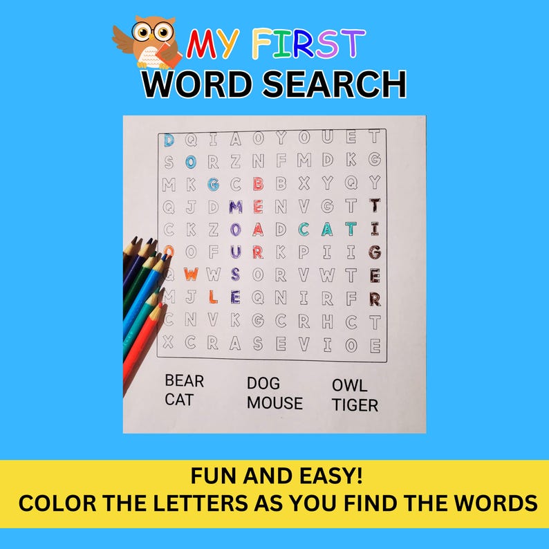 My First Word Search for Kids, 100 Easy Sight Word Puzzles Ages 4 and ...