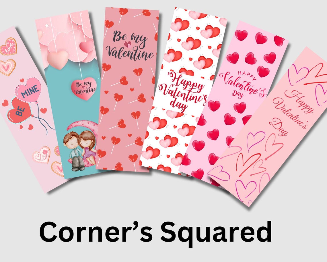 Valentine's Day Bookmarks | Set of 6 Cute Valentine Designs for Adults ...