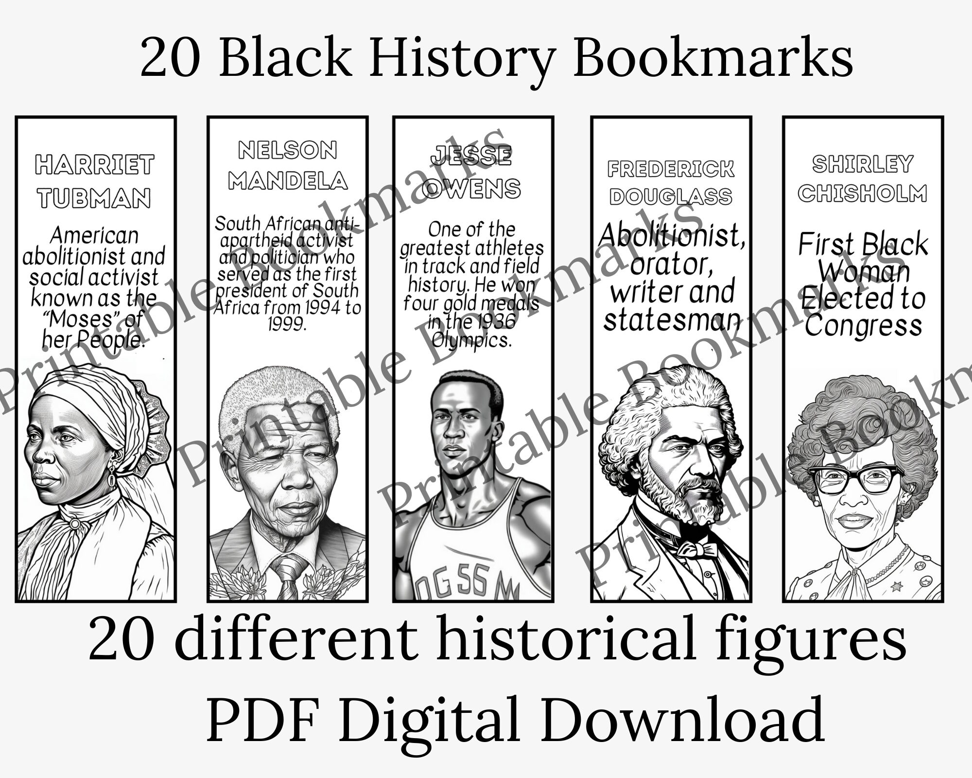 20 Black History Bookmarks | Celebrating African American Leaders ...