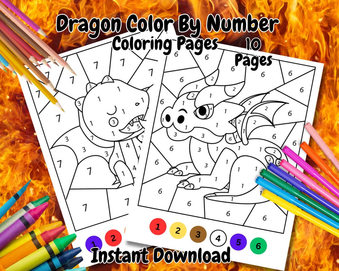 Color by Number, Dragon Color by Number, Color by Number Coloring Pages ...