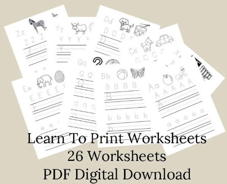 Alphabet Letter Tracing Worksheets, Printable Preschool Handwriting ...