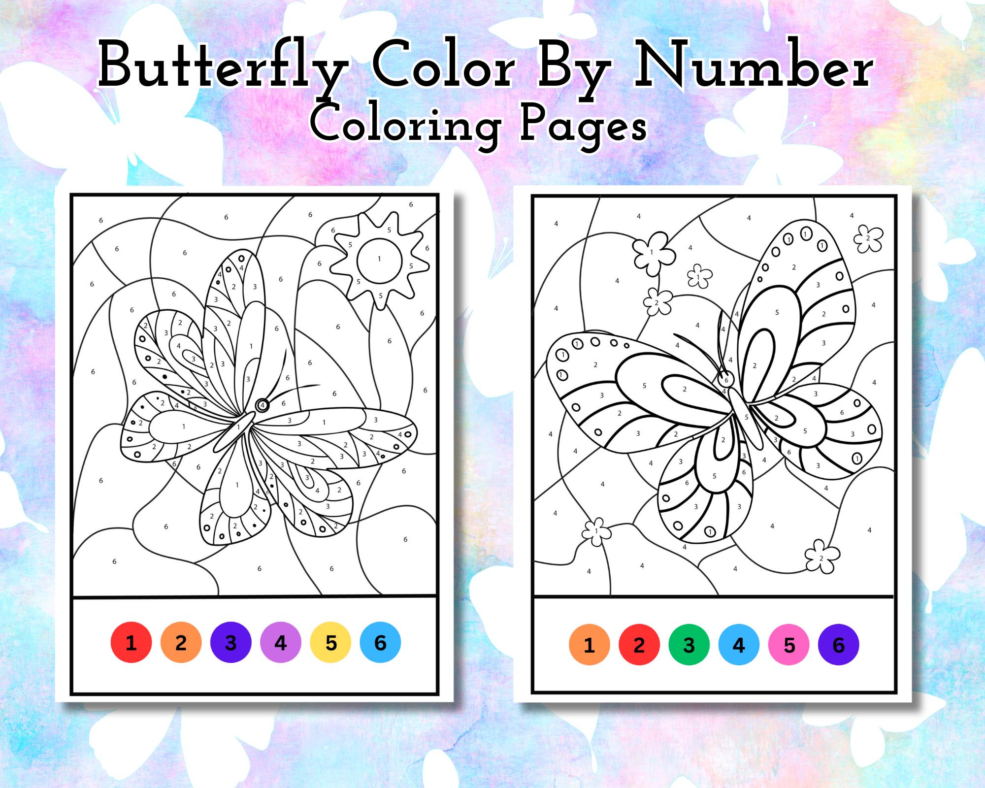 Color by Number, Butterfly Color by Number, Color by Number Coloring ...
