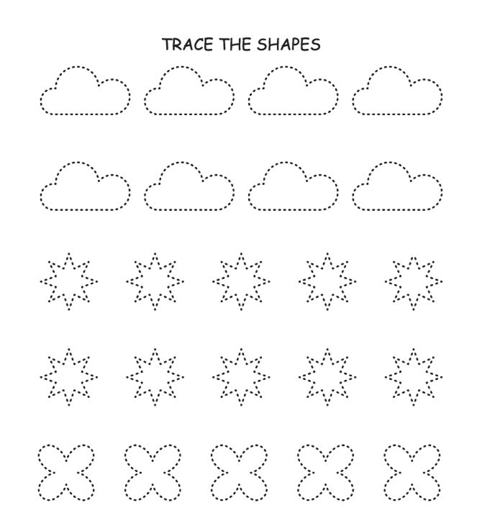 Tracing Worksheets: Letters, Numbers, Lines, Shapes (PDF Digital ...