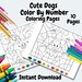 Cute Dogs Color by Number | 10 Printable Coloring Pages for Kids ...