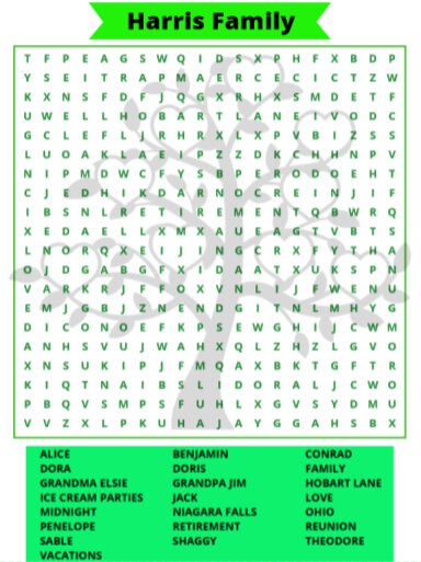 Custom Family Word Search Puzzle Personalized Famiy Reunion - Etsy