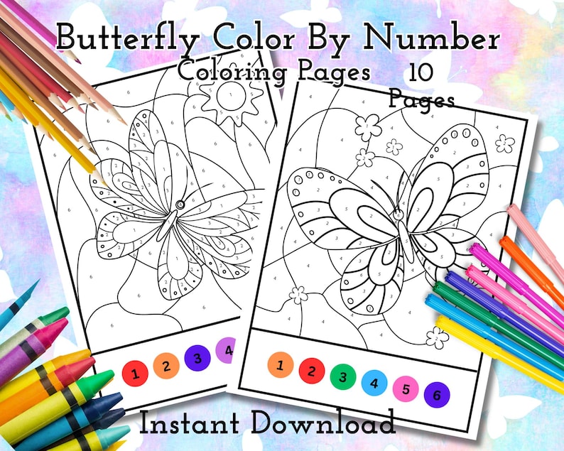 Color by Number, Butterfly Color by Number, Color by Number Coloring ...