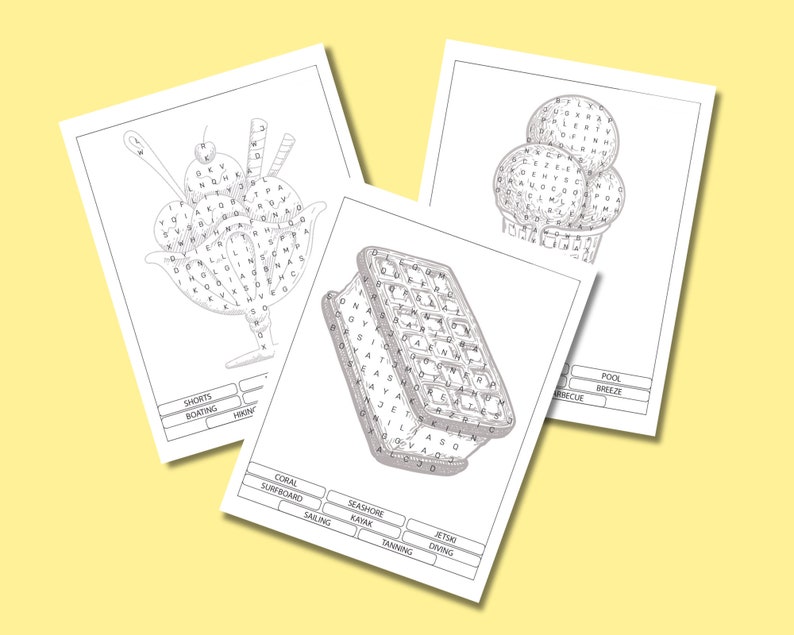 Summer Word Search for Kids, Fun Word Search, Ice Cream Shaped Word ...