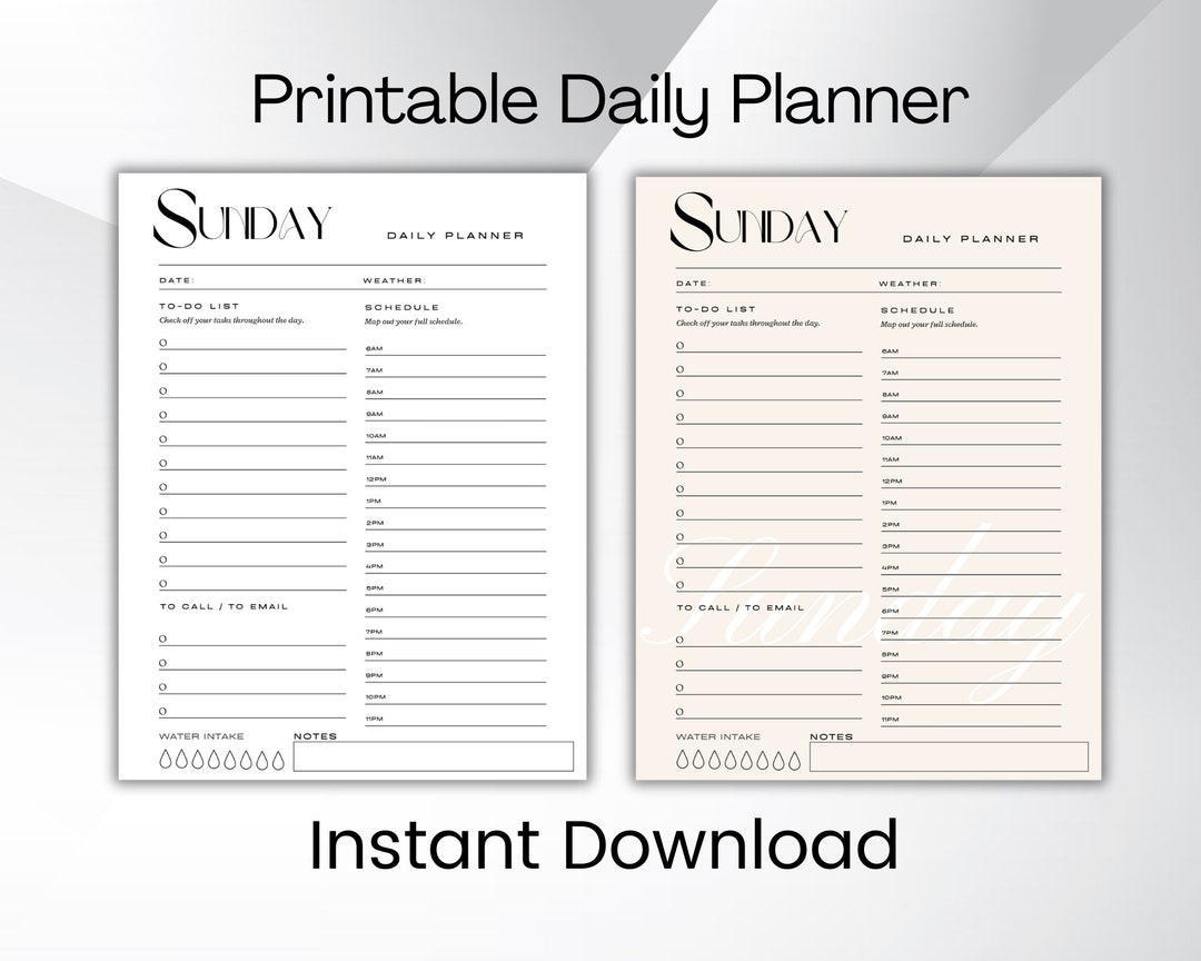 Daily Planner Printable, Productivity Planner, Daily Organizer ...
