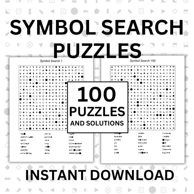 Symbol Search Puzzles, 100 Symbol Search Puzzles, Symbol Word Search ...