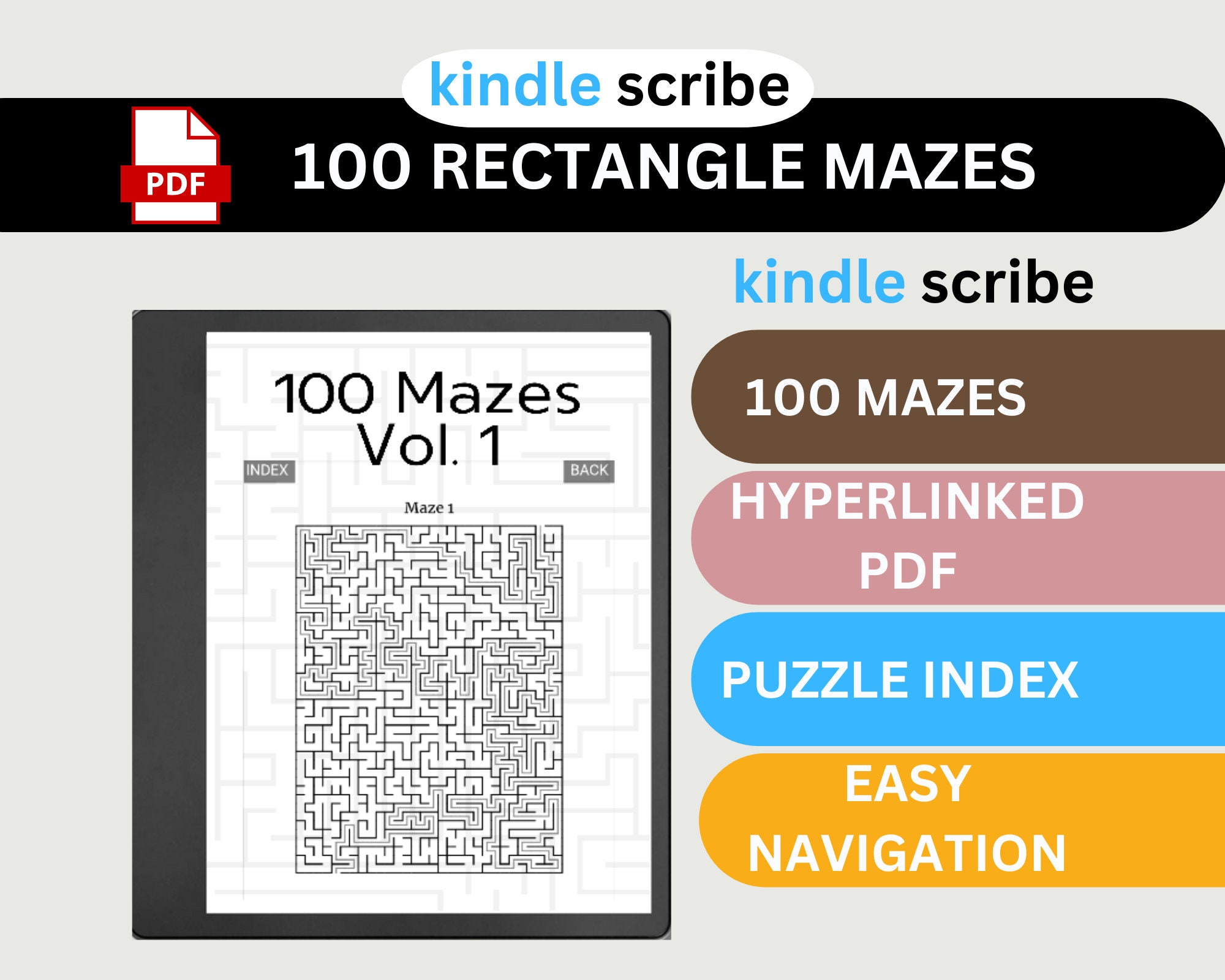 Kindle Scribe Maze Puzzle Bundle: 200 Interactive Mazes (digital ...
