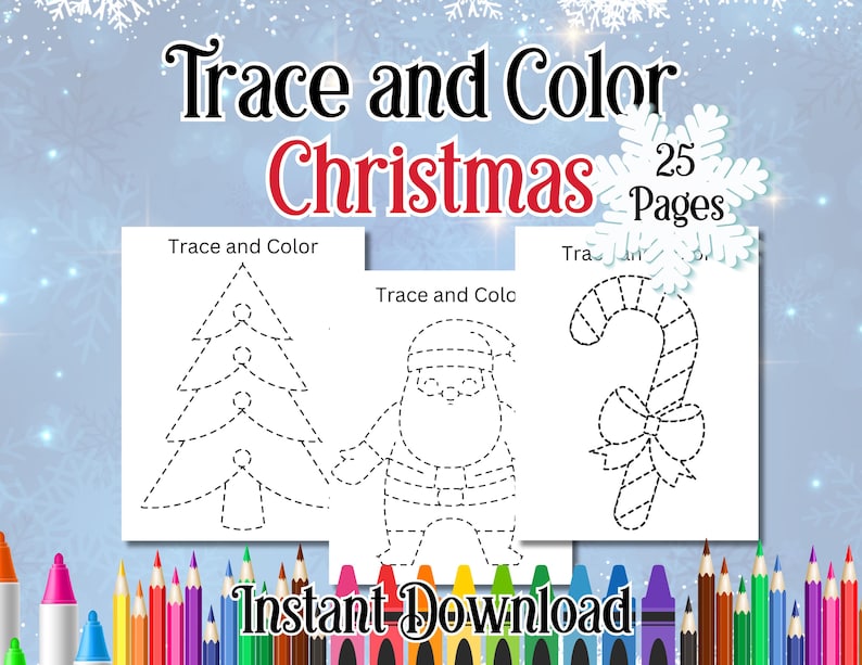 Trace and Color Coloring Pages, Tracing Practice, Preschool ...