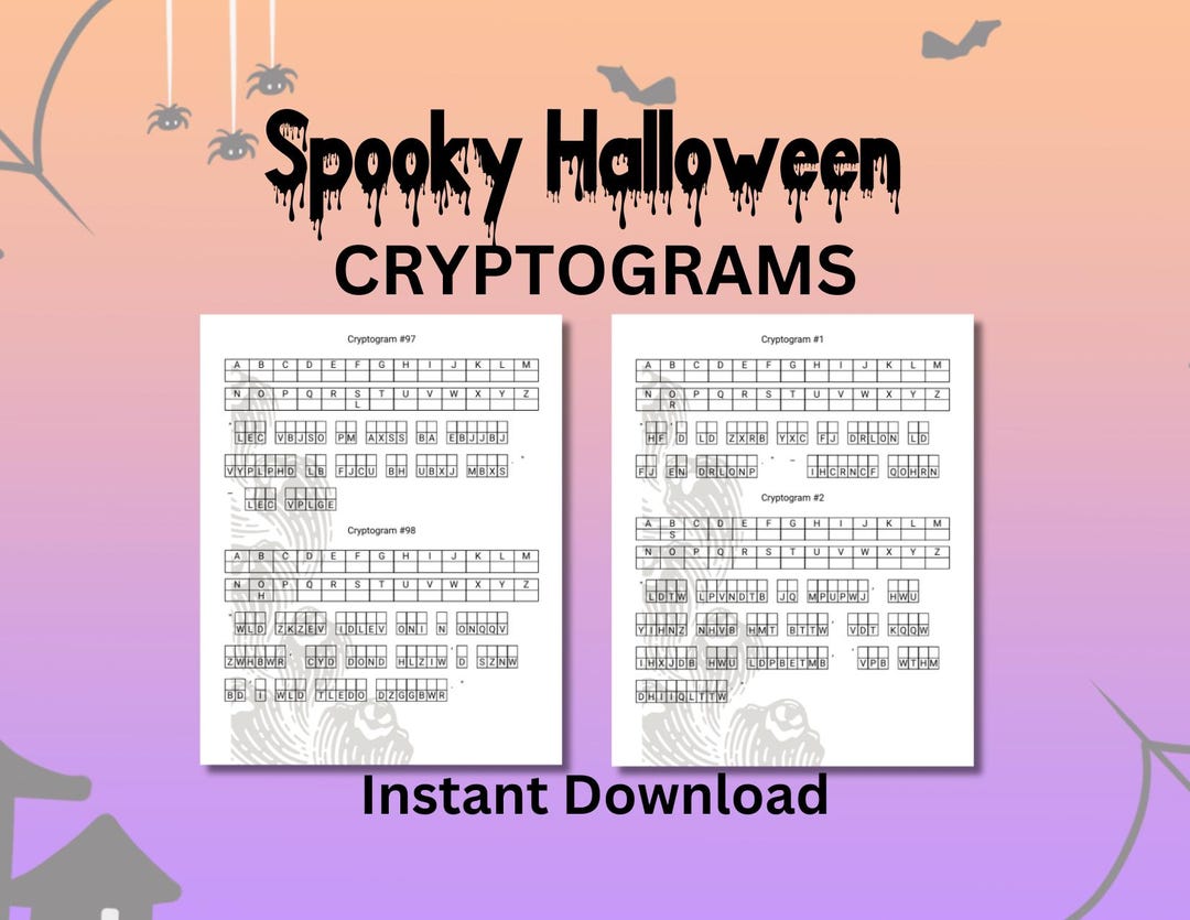Halloween Cryptograms, 100 Spooky Halloween Themed Cryptograms ...