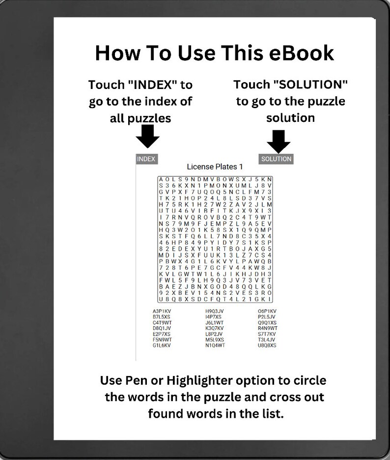 Number Search Puzzle Book, 100 License Plate Search Puzzles, Kindle ...