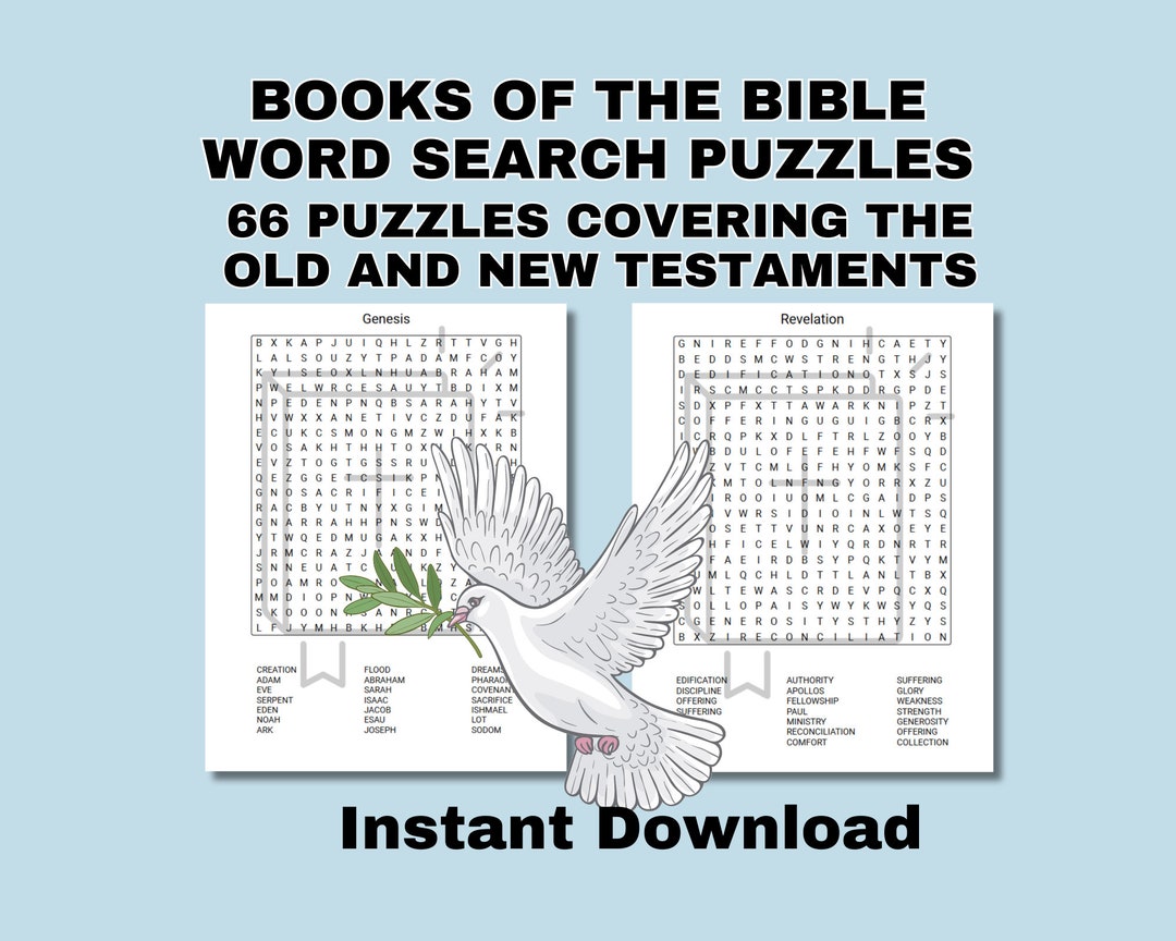 Bible Word Search Puzzles, Books of the Bible Word Search, Old and New ...