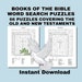 Bible Word Search Puzzles, Books of the Bible Word Search, Old and New ...