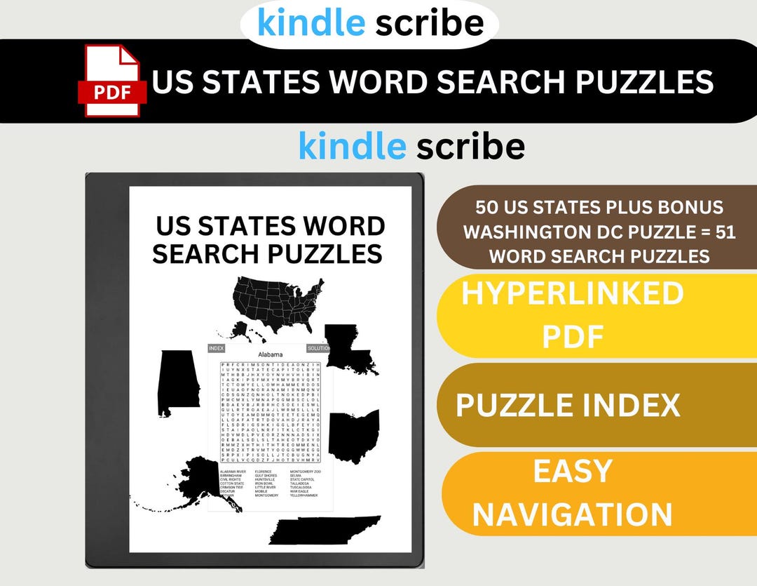 United States Word Search Puzzles, Word Search Puzzle Book, Kindle ...
