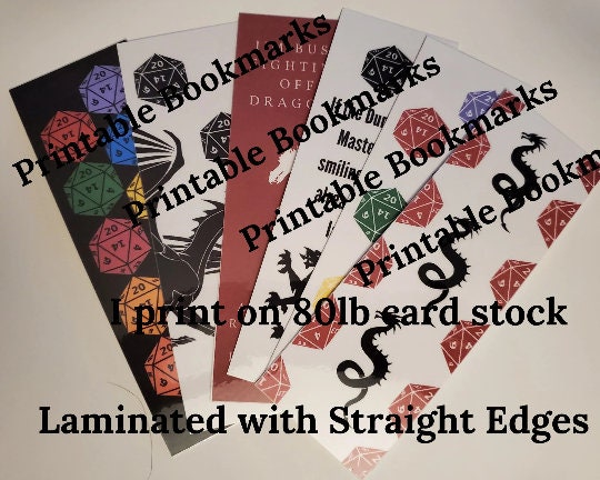 Set of Six DND Themed Bookmarks Dungeons and Dragons Themed - Etsy