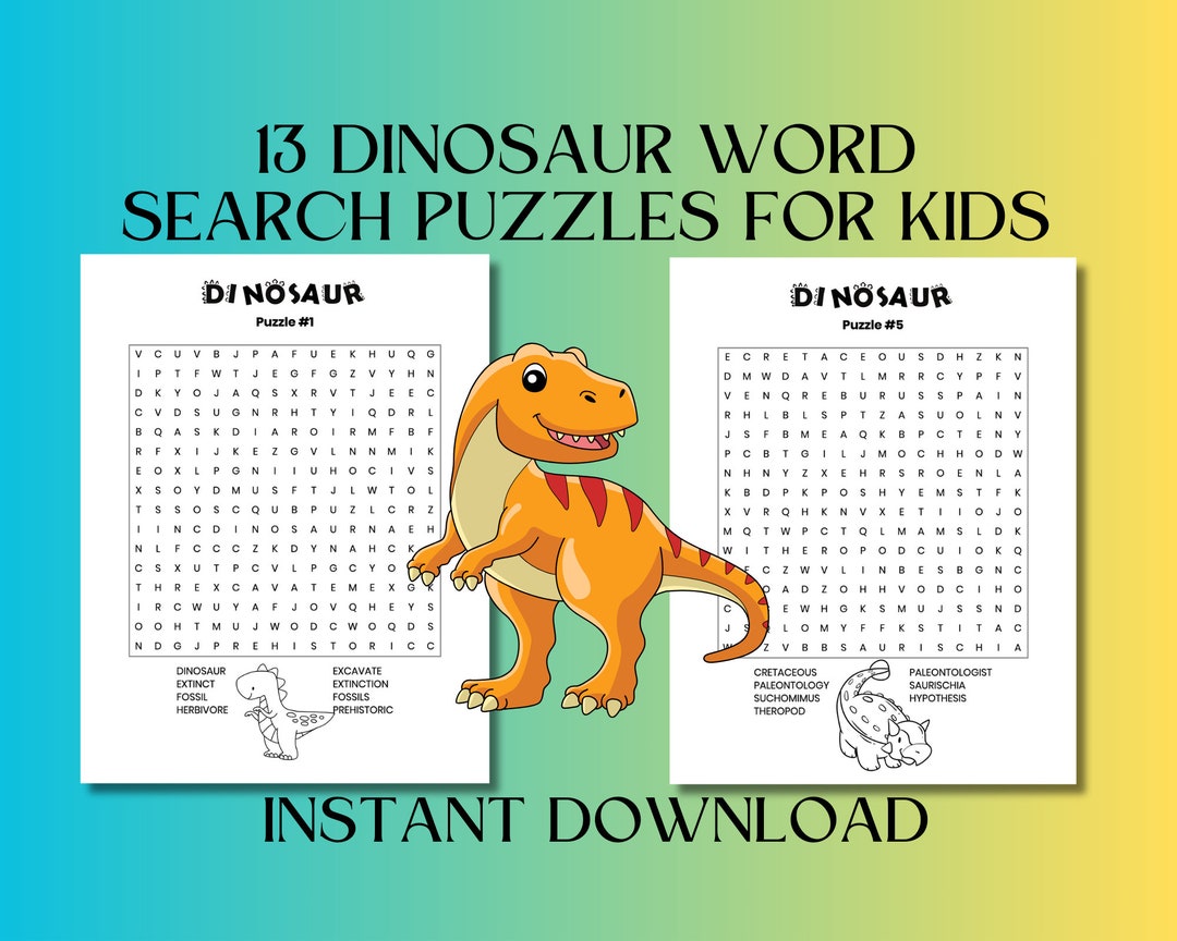 Dinosaur Word Search for Kids, Fun Word Search, Word Search Puzzles for ...