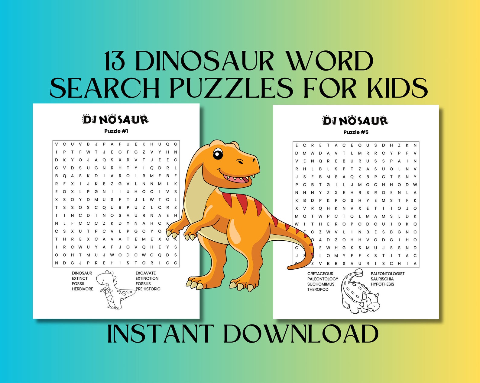 Dinosaur Word Search for Kids, Fun Word Search, Word Search Puzzles for ...