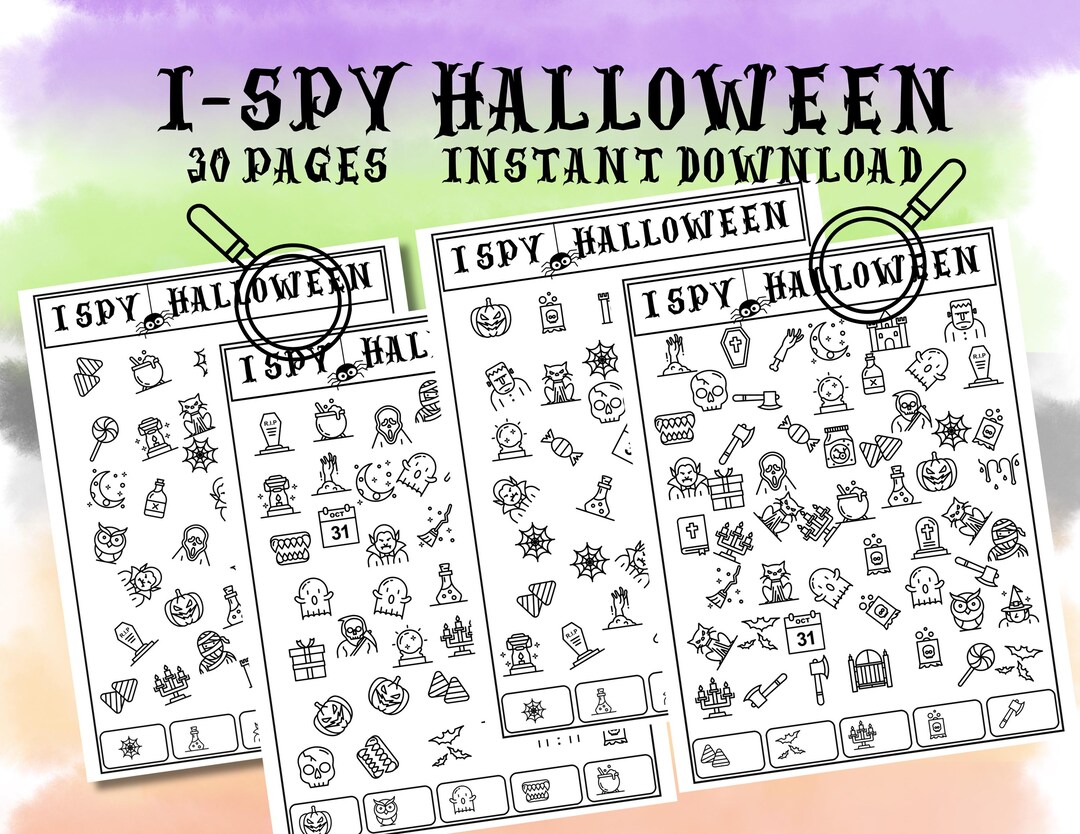 I-SPY Activity Sheets, Halloween I-SPY Coloring Pages, Seek and Find ...