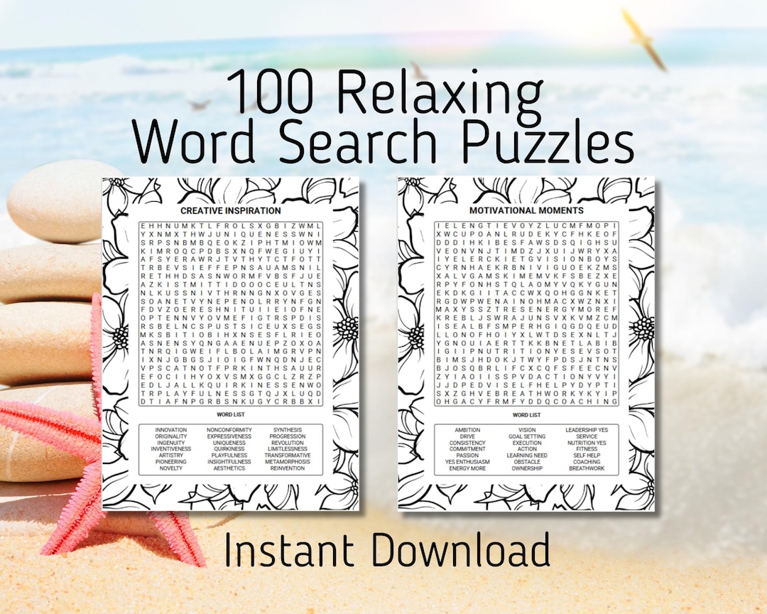Anxiety Relief Word Search Puzzles, 100 Relaxing Word Search Puzzles ...