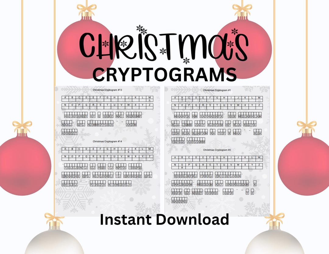 Christmas Cryptograms, 100 Christmas Themed Cryptograms, Cryptogram ...