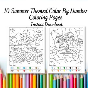 Color by Number, Summer Color by Number, Color by Number Coloring Pages ...