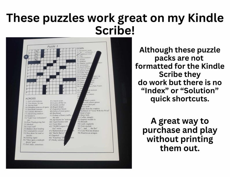 100 Crossword Puzzles: Intermediate to Hard (instant Download) - Etsy