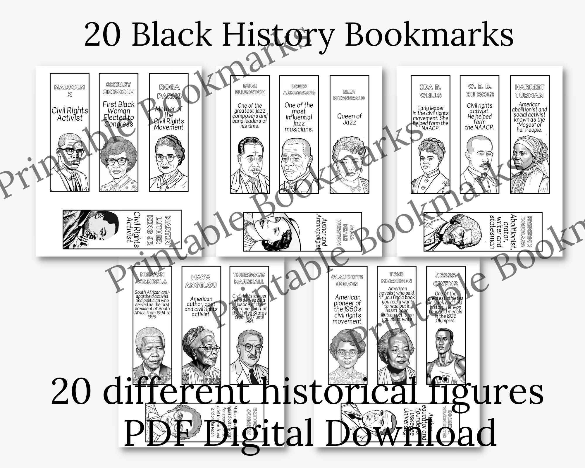 20 Black History Bookmarks | Celebrating African American Leaders ...