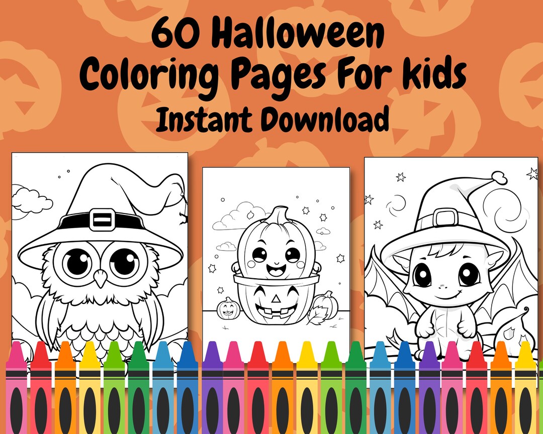 60 Halloween Coloring Pages for Kids, Halloween Coloring, Halloween ...