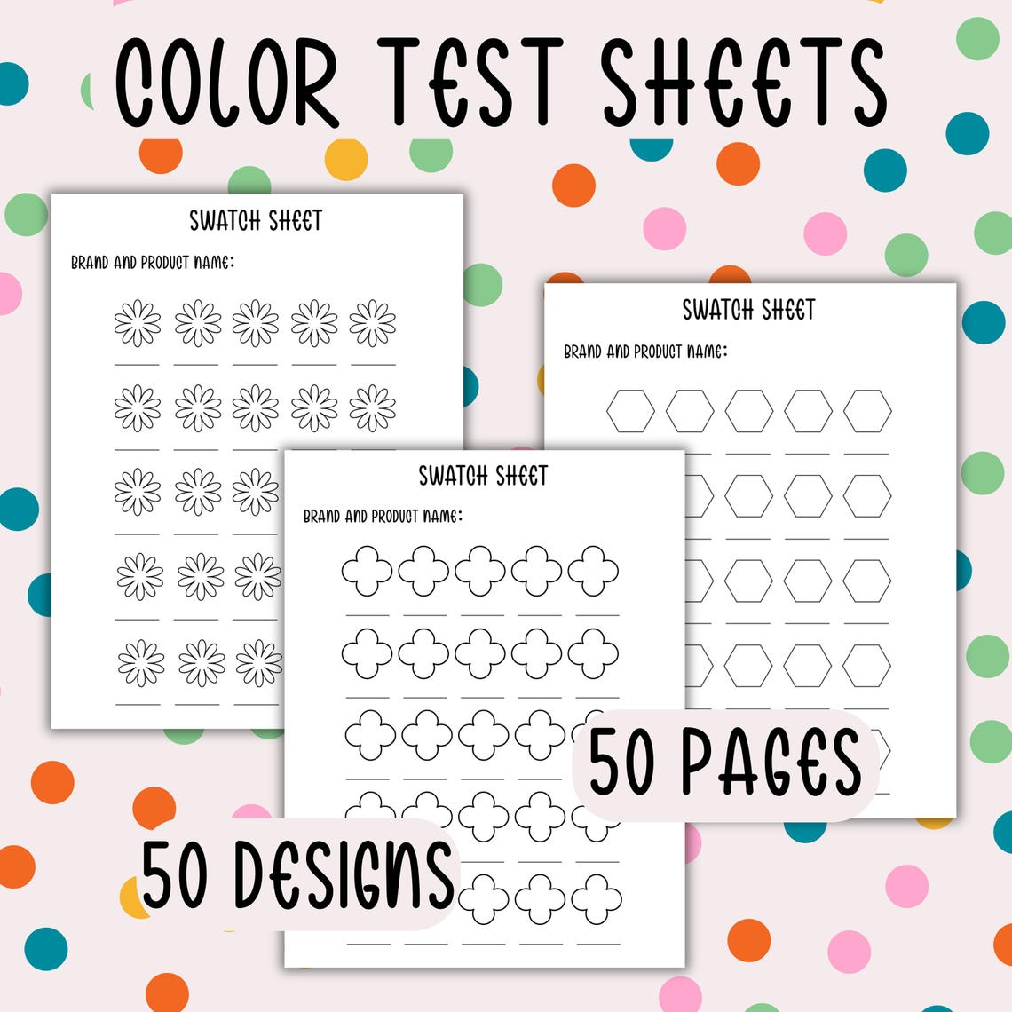 Blank Color Swatch Charts | Color Test Sheet | Printable Marker Sheet ...