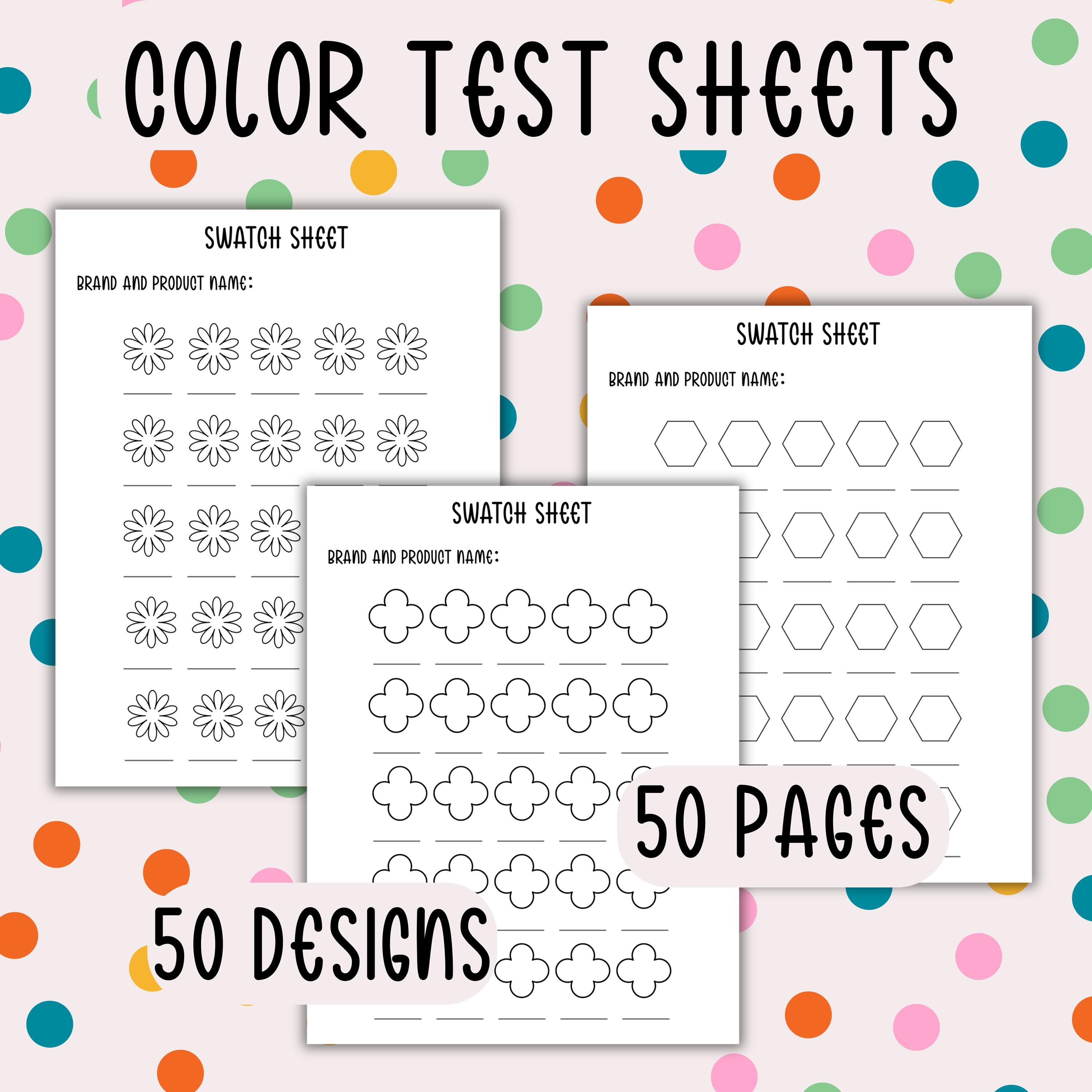 Blank Color Swatch Charts | Color Test Sheet | Printable Marker Sheet ...