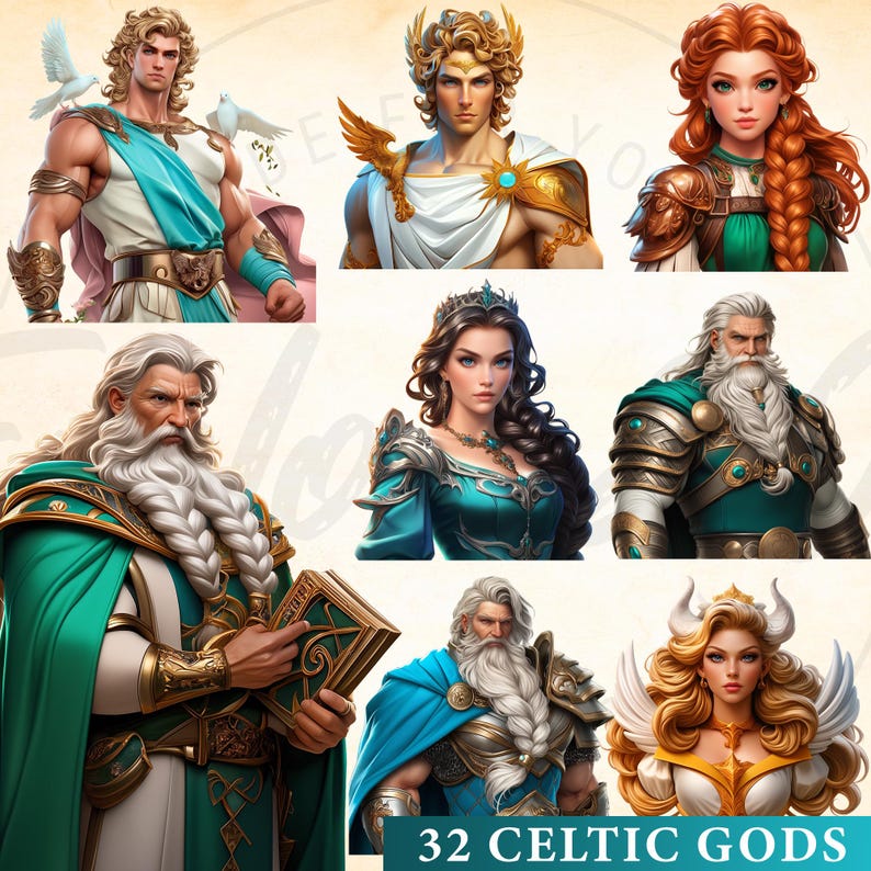 80 Celtic God Goddess Clipart Bundle,mythological Art,celtic Mythology ...