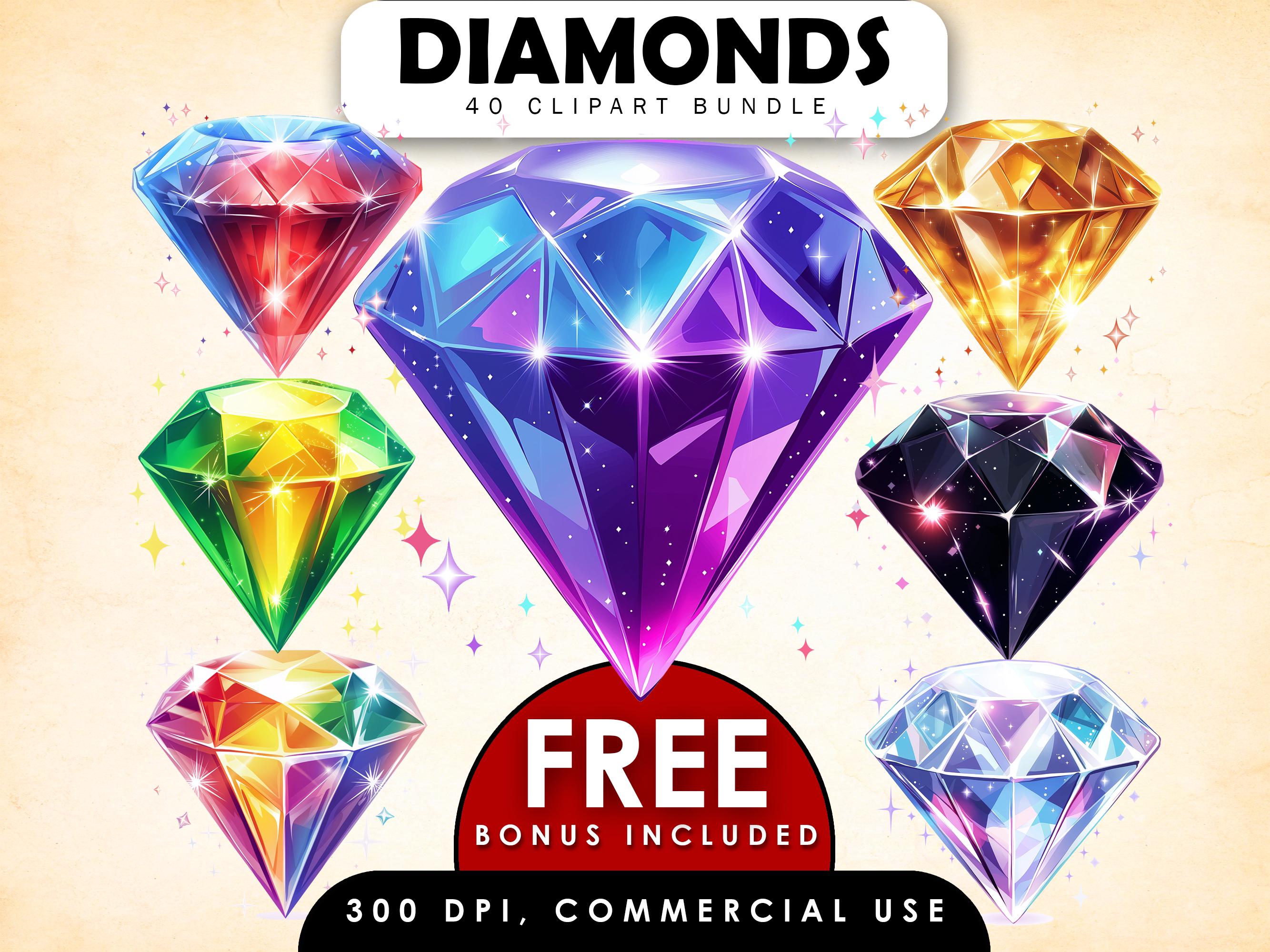 Diamond Clipart Bundle,sparkle Clipart,clipart Jewellery,glitter ...