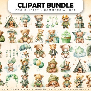 Teddy Bear Clipart Bundle,watercolor Teddy Bear Png,nursery Decoration ...