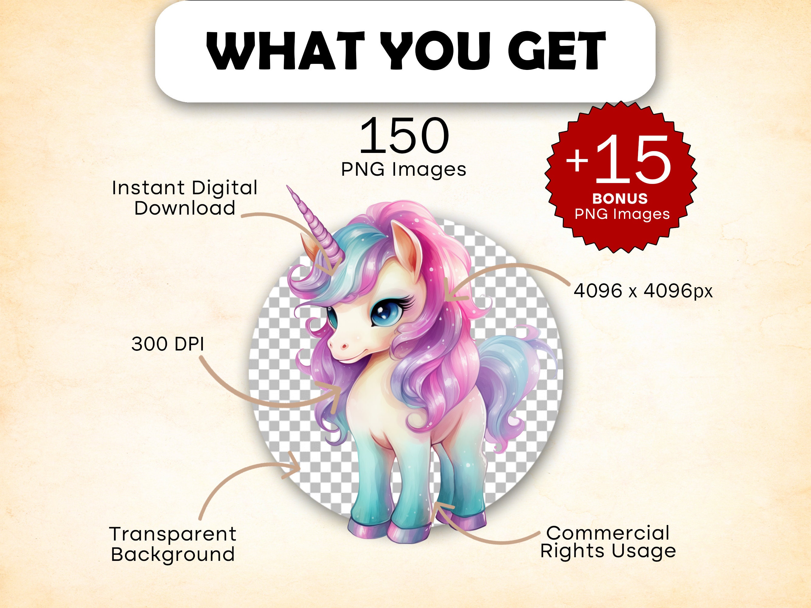 Cute Unicorn Clipart,clipart Magic Unicorn,colorful Unicorn Clipart ...