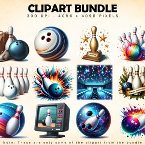 Bowling Clipart Bundle,bowling Png,bowling Graphics,bowling Party ...