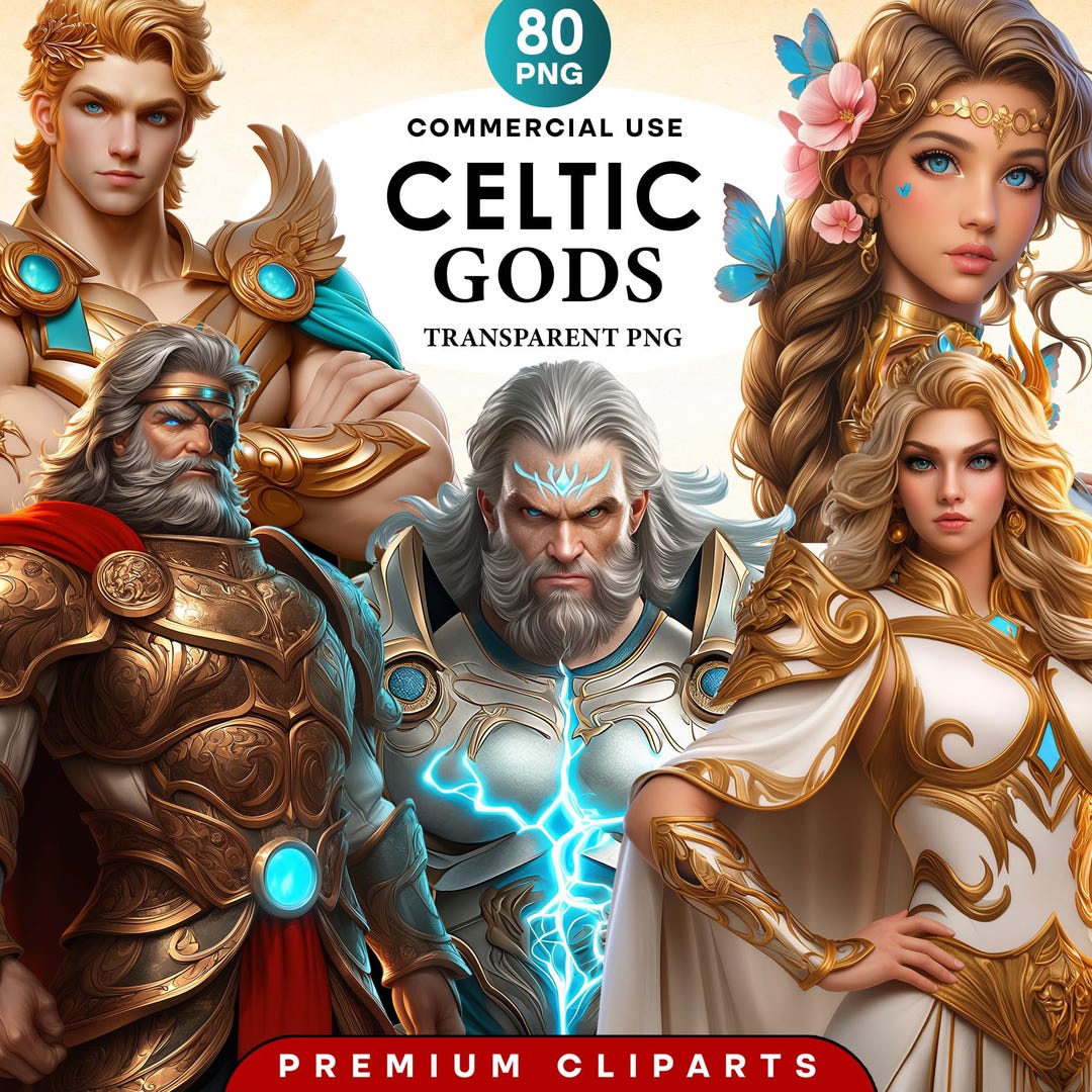 80 Celtic God Goddess Clipart Bundle,mythological Art,celtic Mythology ...