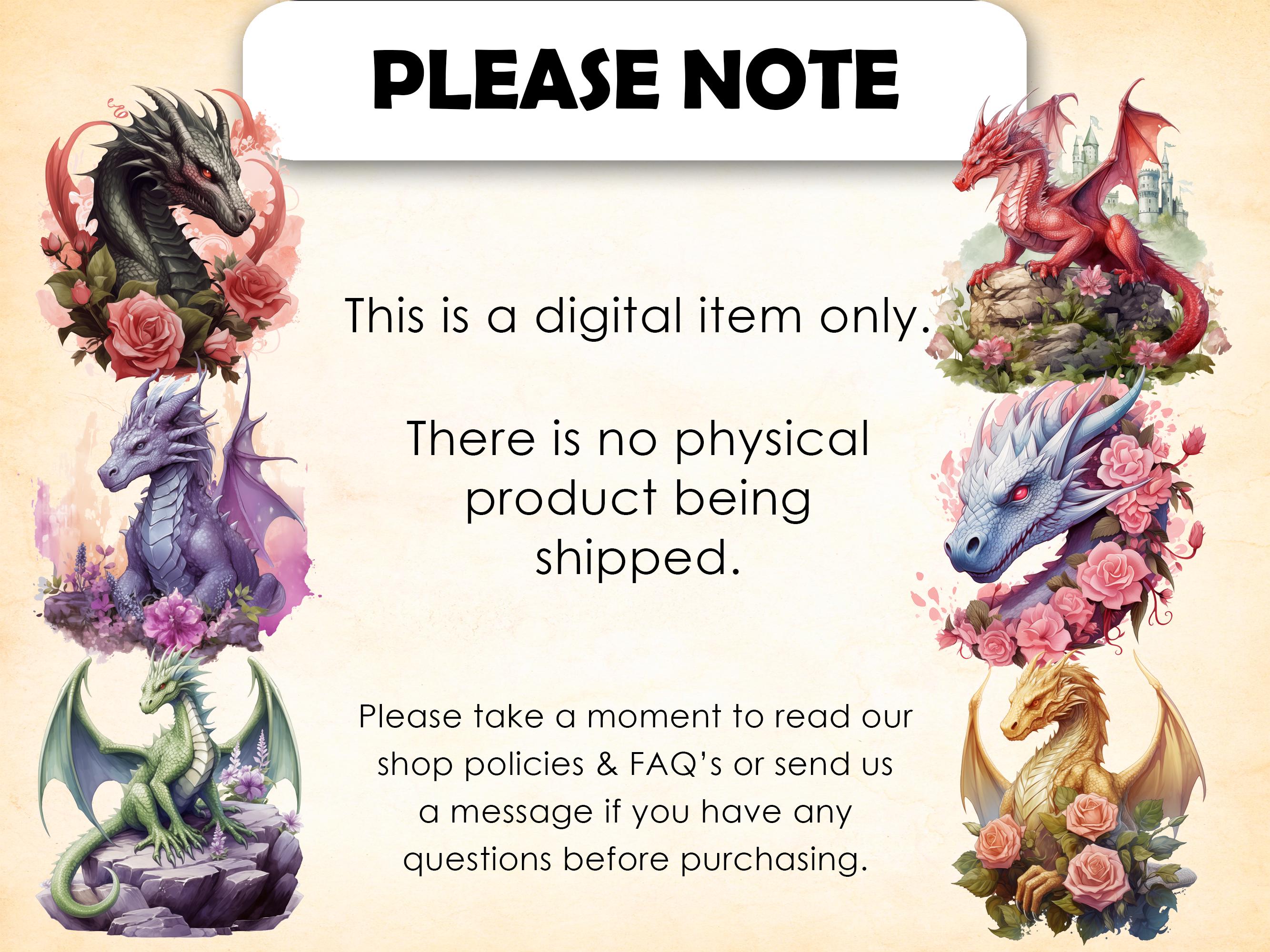 Fantasy Dragons Clipart Bundle,watercolor Dragon,dragons Graphics ...
