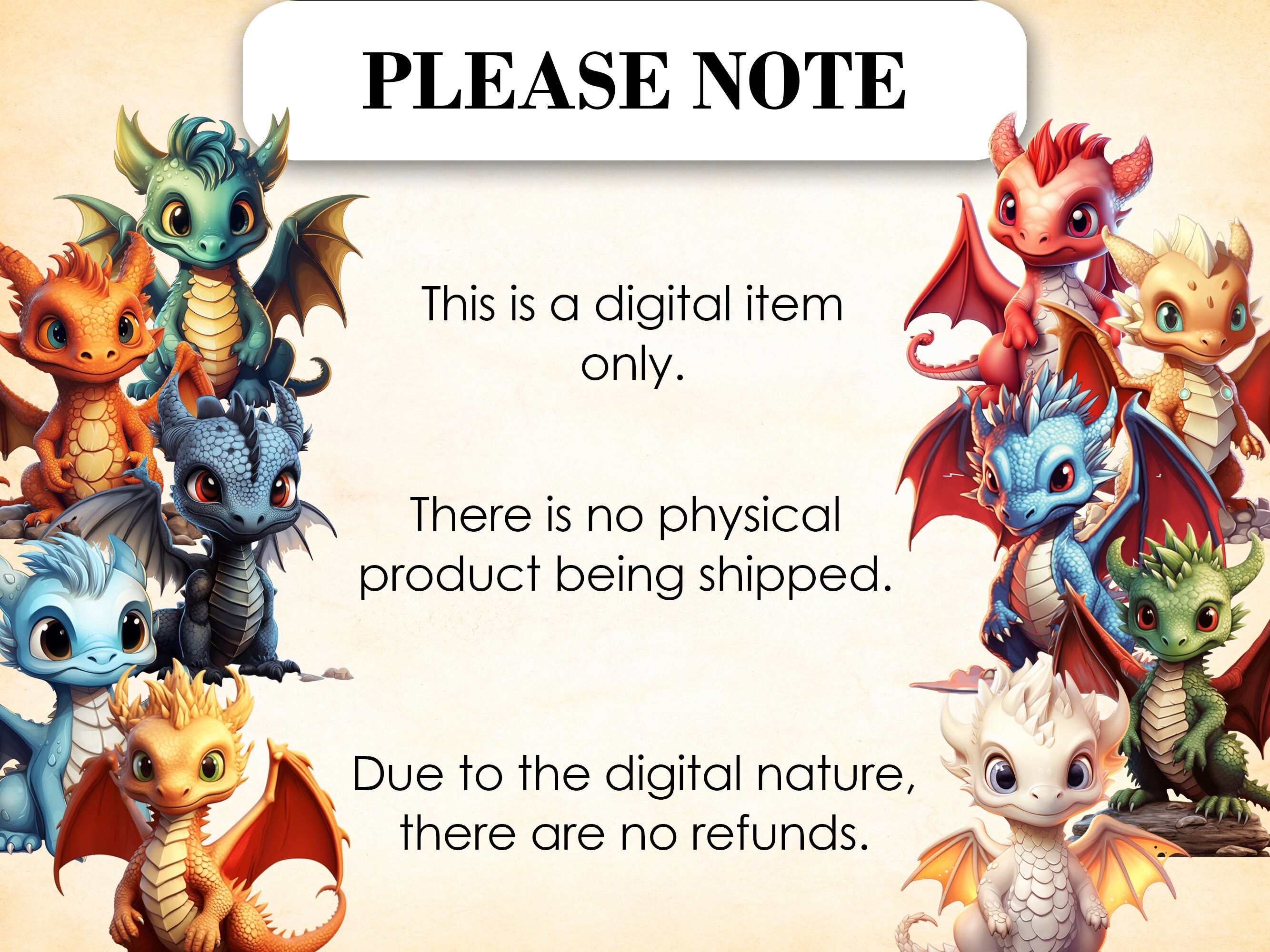Baby Dragon Clipart Bundle, Cute Colorful Dragons, Little Dragon PNG ...