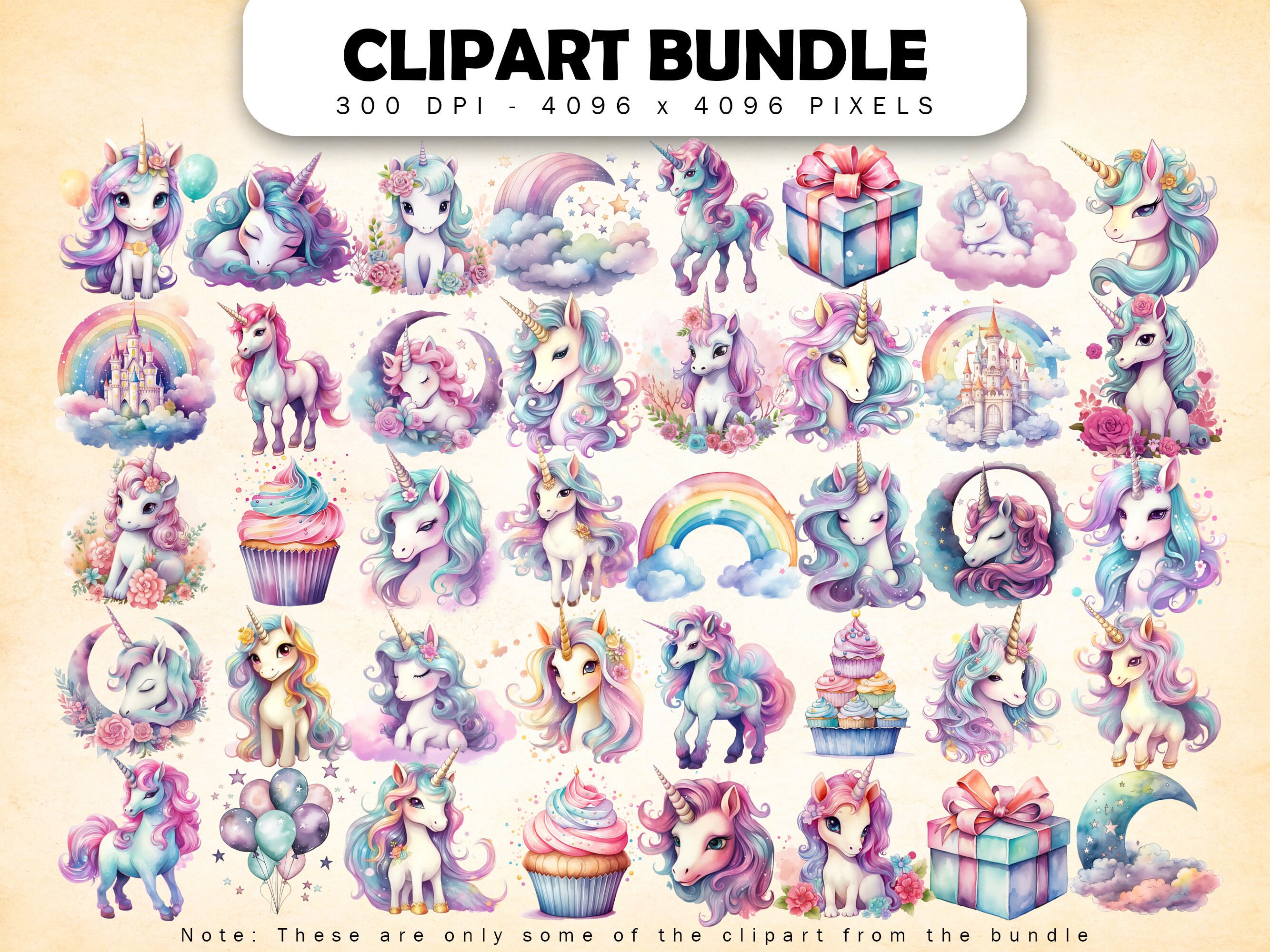 Cute Unicorn Clipart,clipart Magic Unicorn,colorful Unicorn Clipart ...