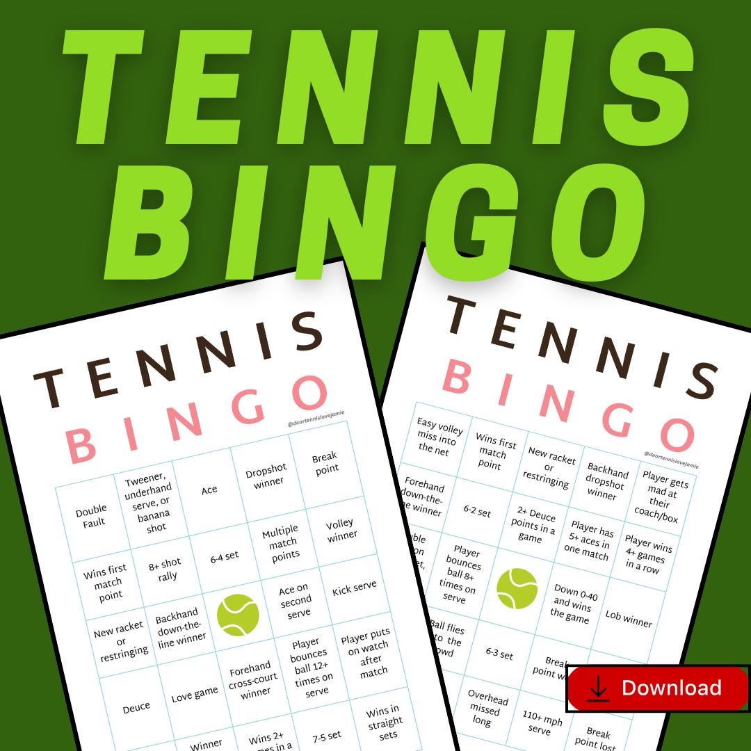 Game, Set, Bingo! Printable Tennis Bingo Cards – Perfect for Solo ...