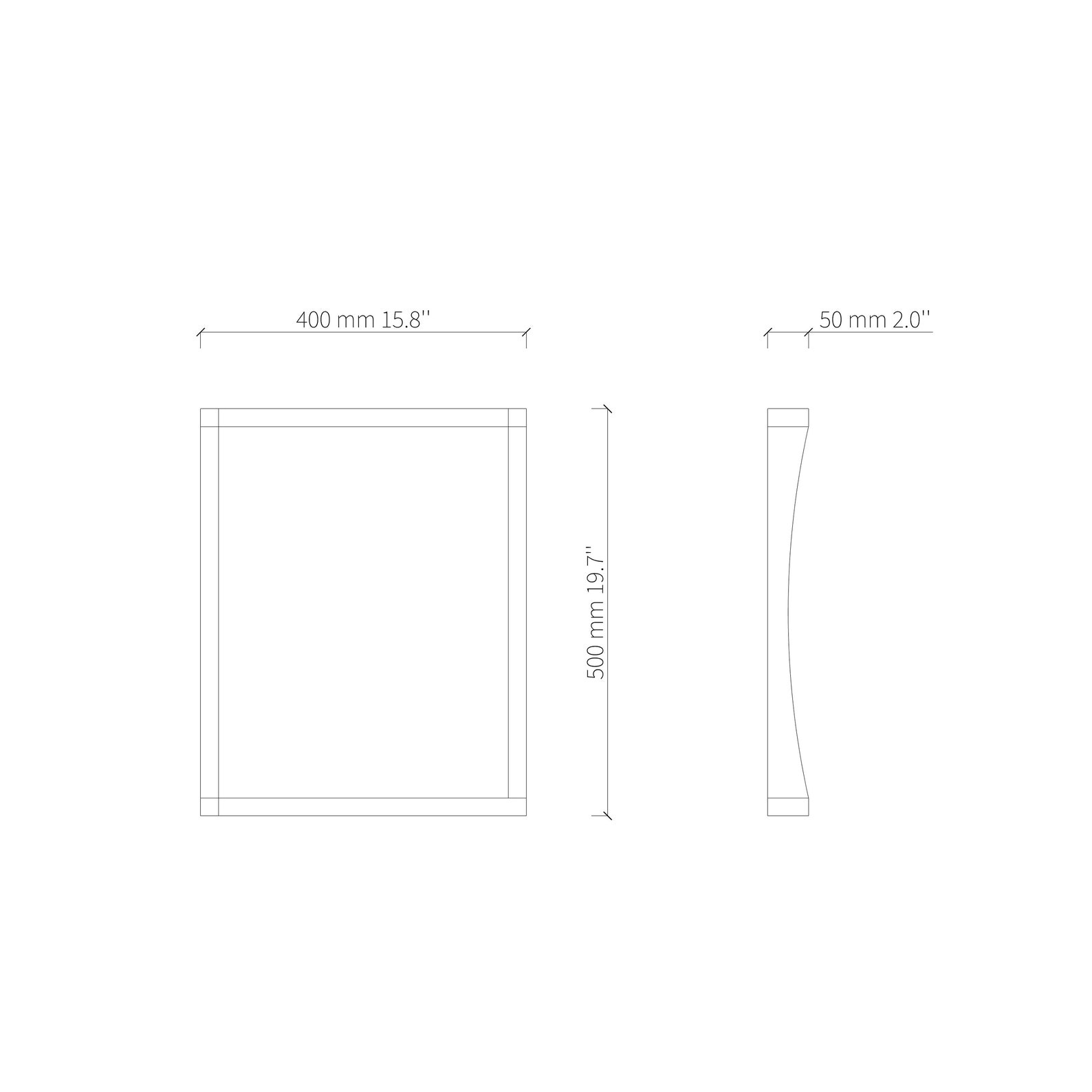 Wood Frame Wall Mirror, Modern Handcrafted Oak Mirror, Curvy Edge Small ...