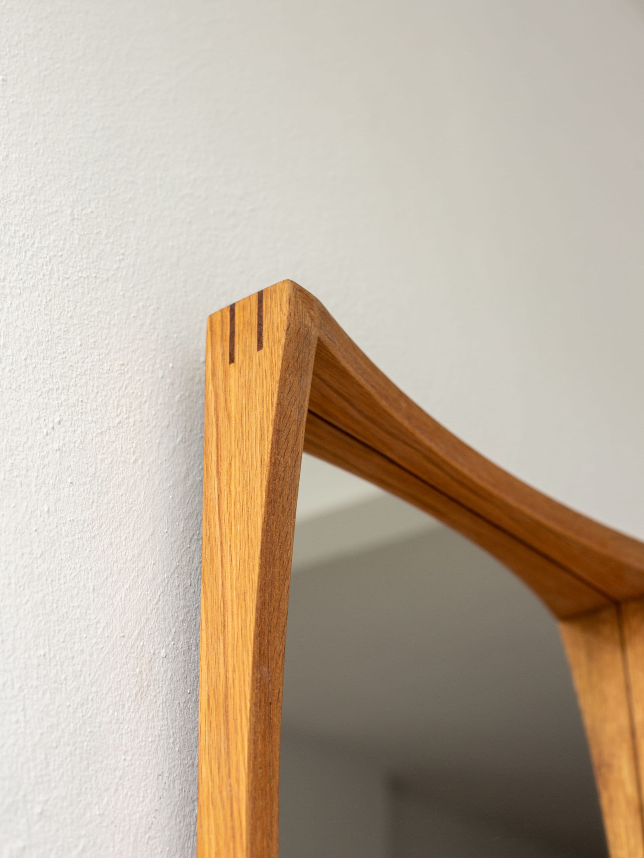 Wood Frame Wall Mirror, Modern Handcrafted Oak Mirror, Curvy Edge Small ...